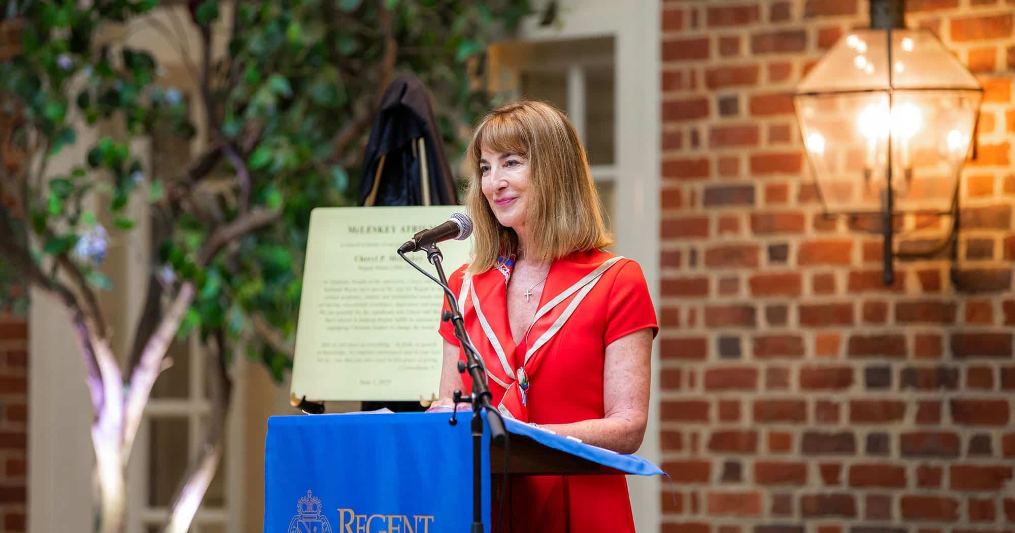 Regent University Names Atrium in Honor of Cheryl P. McLeskey Regent University Names Atrium in Honor of Cheryl P. McLeskey