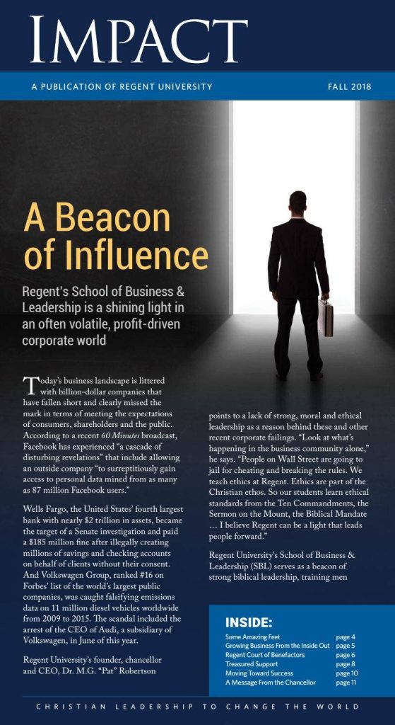 Fall 2018 IMPACT - A Beacon of Influence Archives | Regent University