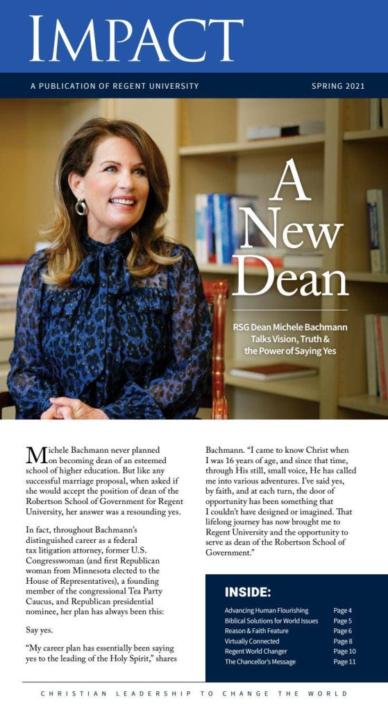 Spring 2021 IMPACT - A New Dean Archives | Regent University